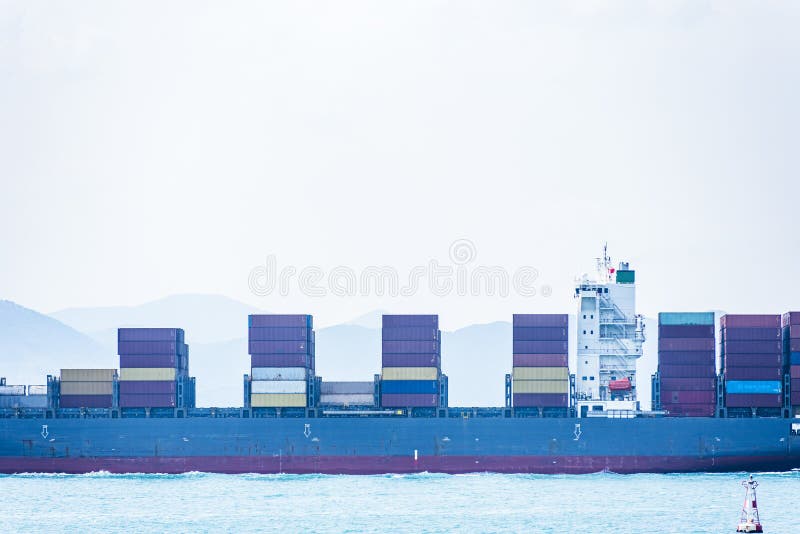 Busan, South Korea - Cargo Container Ship Sailing Out of the Sea Port ...