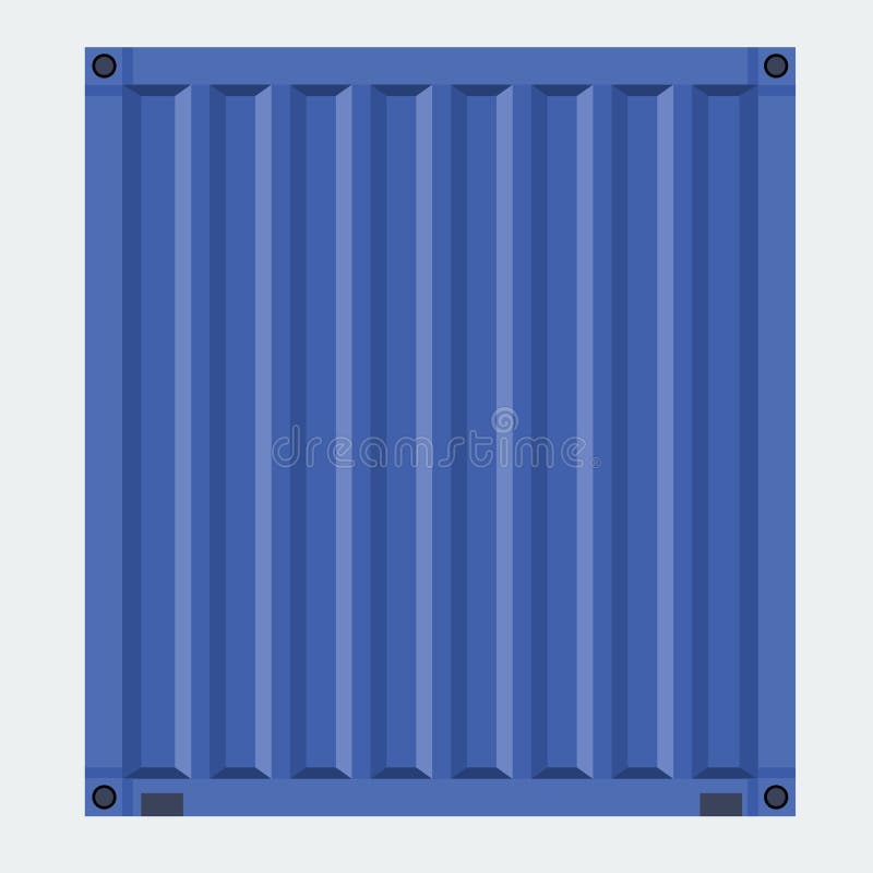 Cargo Container for Shipping with Flat Solid Color Design Stock Vector ...