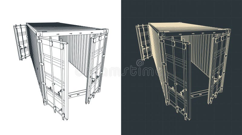 Shipping Container Drawings Stock Illustrations – 122 Shipping ...