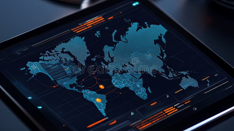 Sleek Cargo Container Tracking App Interface on Tablet Displays Global ...