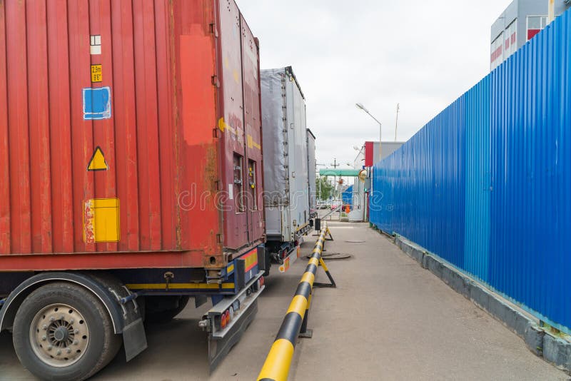 Cargo Container Transportation. Stock Image - Image of traveling ...