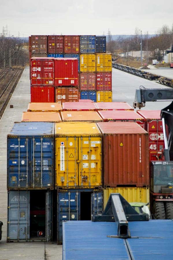 Poznan, Poland - February 26th 2022: Cargo Container Transshipment Lift ...