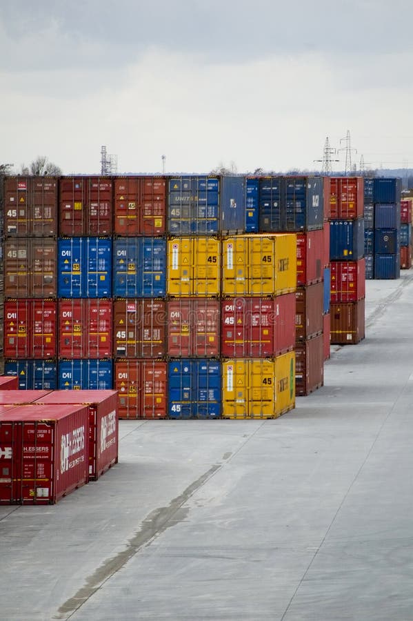 Poznan, Poland - February 26th 2022: Cargo Container Transshipment Lift ...