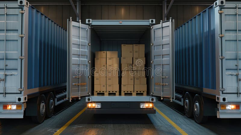 The Cargo Container Truck.AI Generated Image Stock Photo - Image of ...