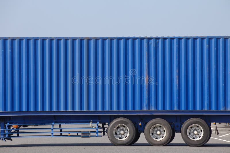 Cargo Container Truck at Container Dockyard Stock Photo - Image of ...