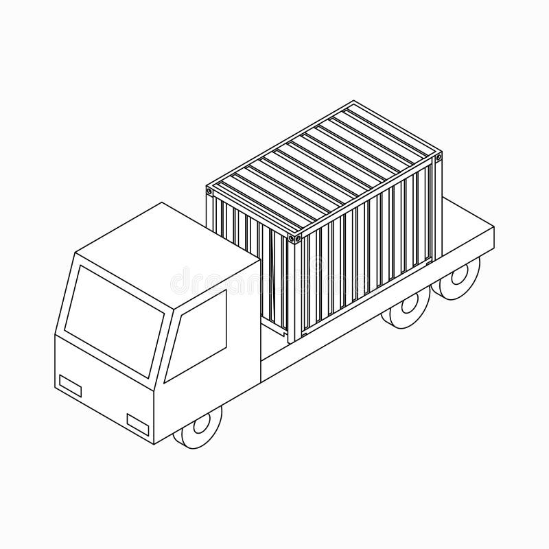 Container Truck Isometric 3D Icon Stock Vector - Illustration of ...
