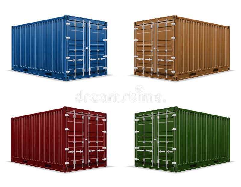 Cargo Container Vector Illustration Stock Vector - Illustration of ...