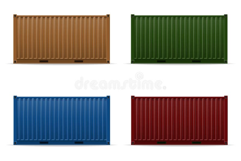 Cargo Container Vector Illustration Stock Vector - Illustration of ...