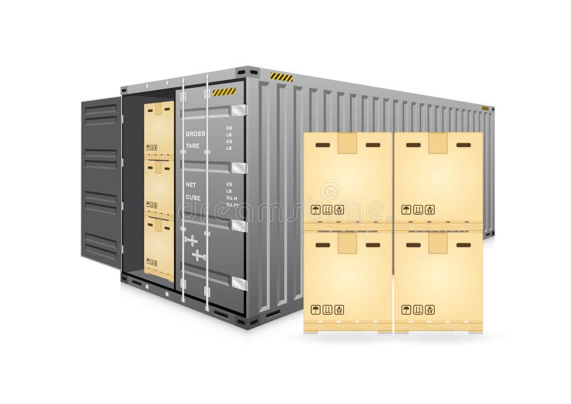 Cargo container vector stock vector. Illustration of lock - 102323070