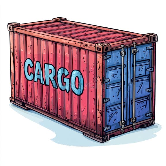 Cargo Container with Word CARGO Isolated on White Background. Cargo ...