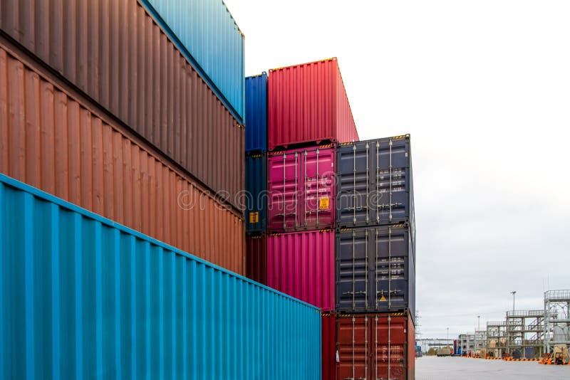Cargo Containers. Cargo Container Yard Stock Photo - Image of commerce ...