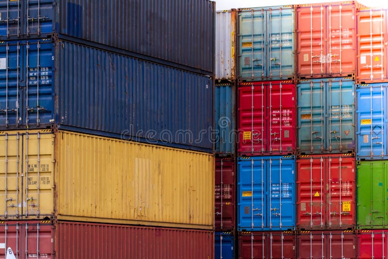 Cargo Containers. Cargo Container Yard Stock Image - Image of transport ...