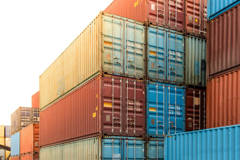 Cargo Containers. Cargo Container Yard Stock Image - Image of cargo ...