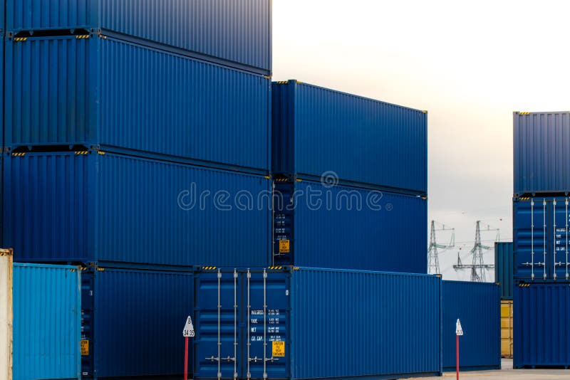 Cargo Containers. Cargo Container Yard Stock Photo - Image of port ...