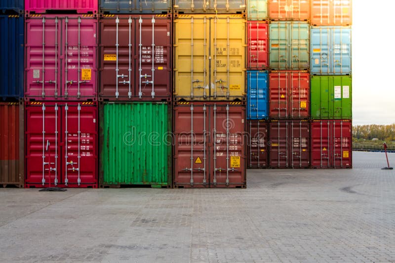 Cargo Containers. Cargo Container Yard Stock Image - Image of transport ...