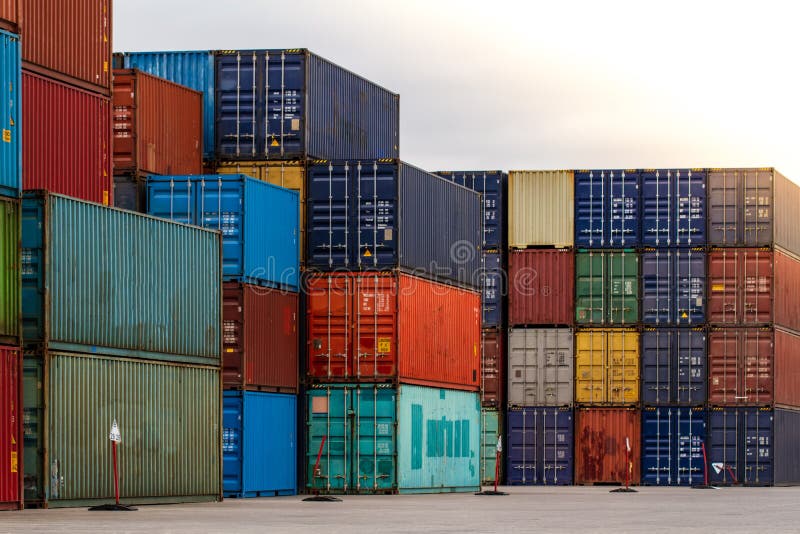 Cargo Containers. Cargo Container Yard Stock Image - Image of logistic ...