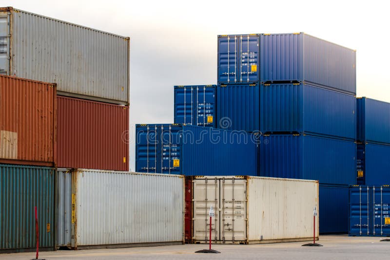 Cargo Containers. Cargo Container Yard Stock Image - Image of cargo ...