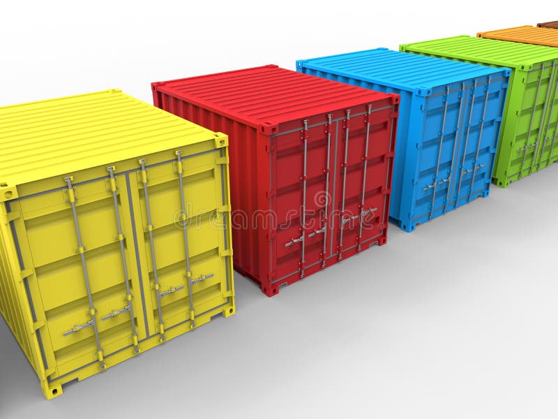 Cargo Containers Color Diversity Concept Stock Illustration ...