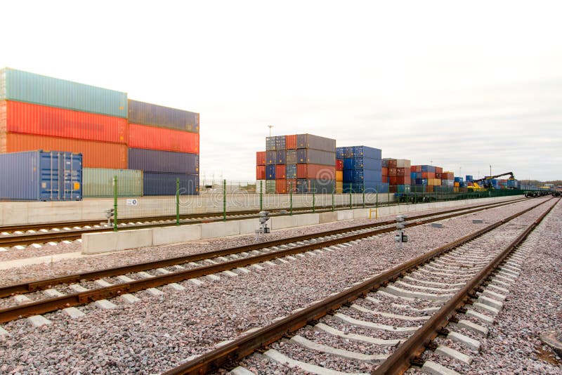 Cargo Containers. Cargo Container Yard Stock Photo - Image of ...