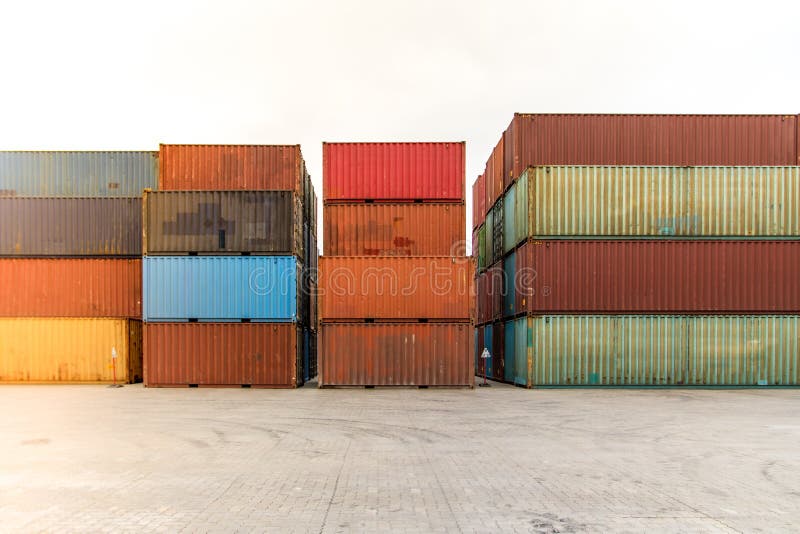 Cargo Containers. Cargo Container Yard Stock Image - Image of transport ...