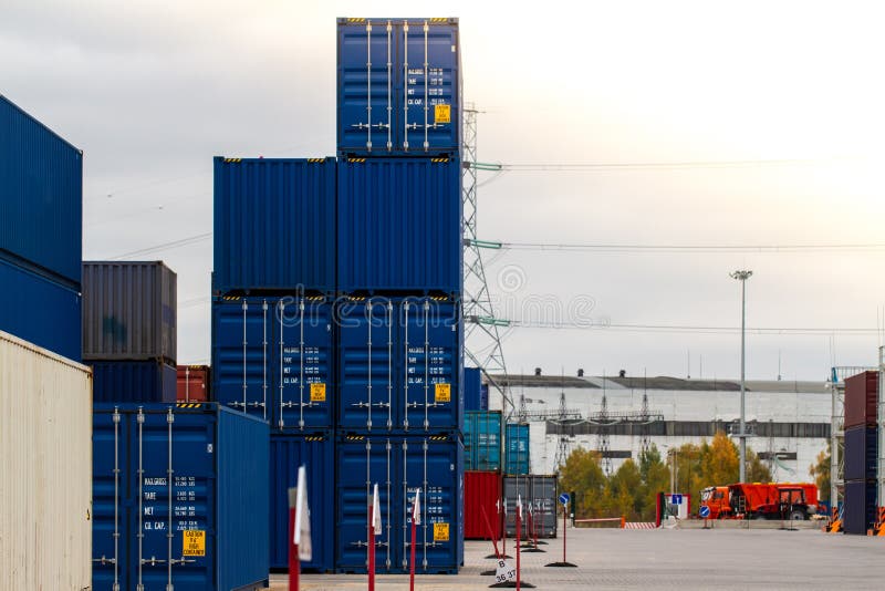Cargo Containers. Cargo Container Yard Stock Image - Image of dock ...