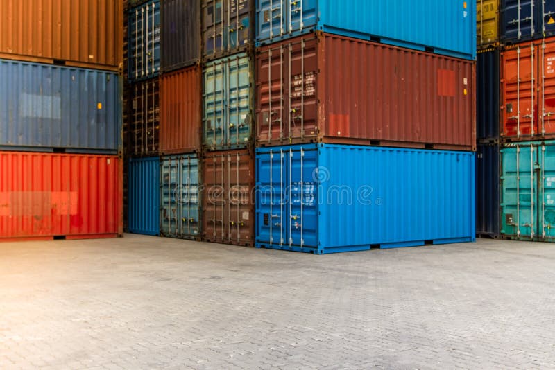 Cargo Containers. Cargo Container Yard Stock Photo - Image of ship ...