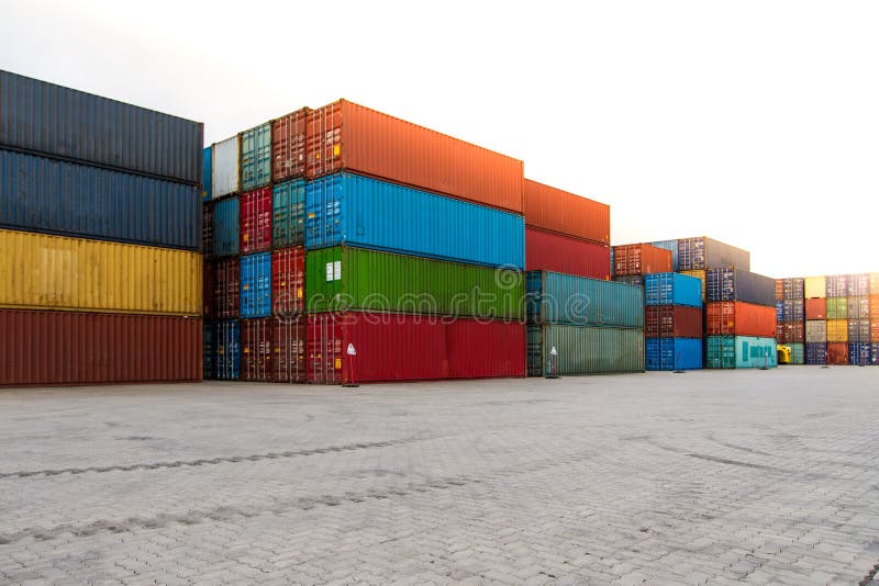 Cargo Containers. Cargo Container Yard Stock Photo - Image of transport ...