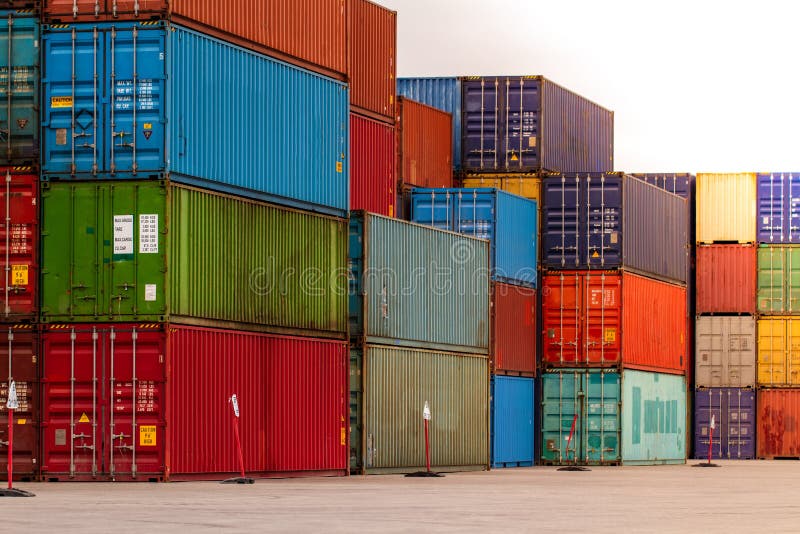 Cargo Containers. Cargo Container Yard Stock Image - Image of logistics ...