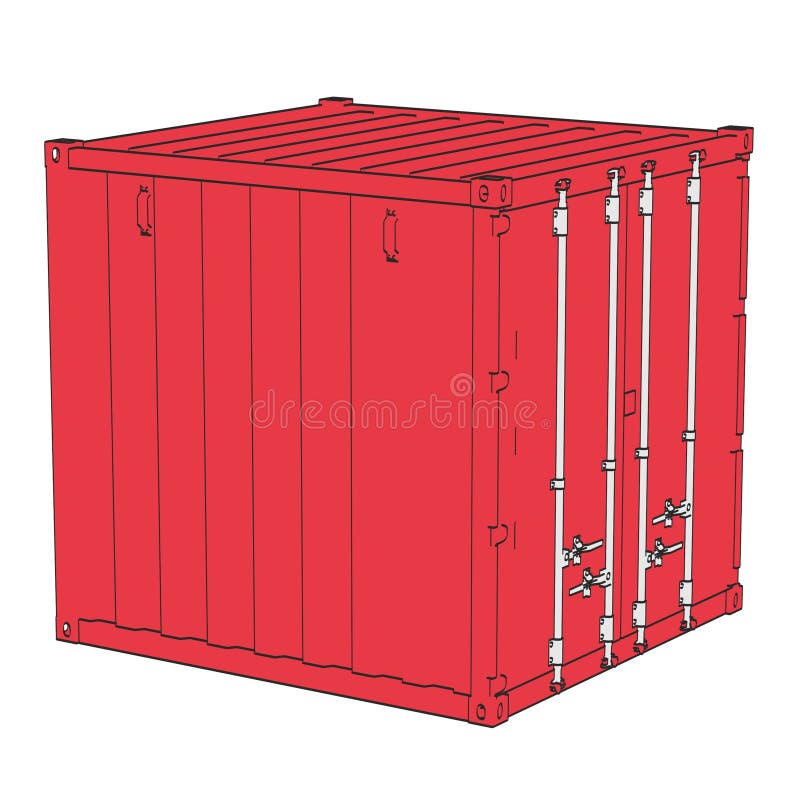 Cargo containers stock illustration. Illustration of cartoon - 69723416
