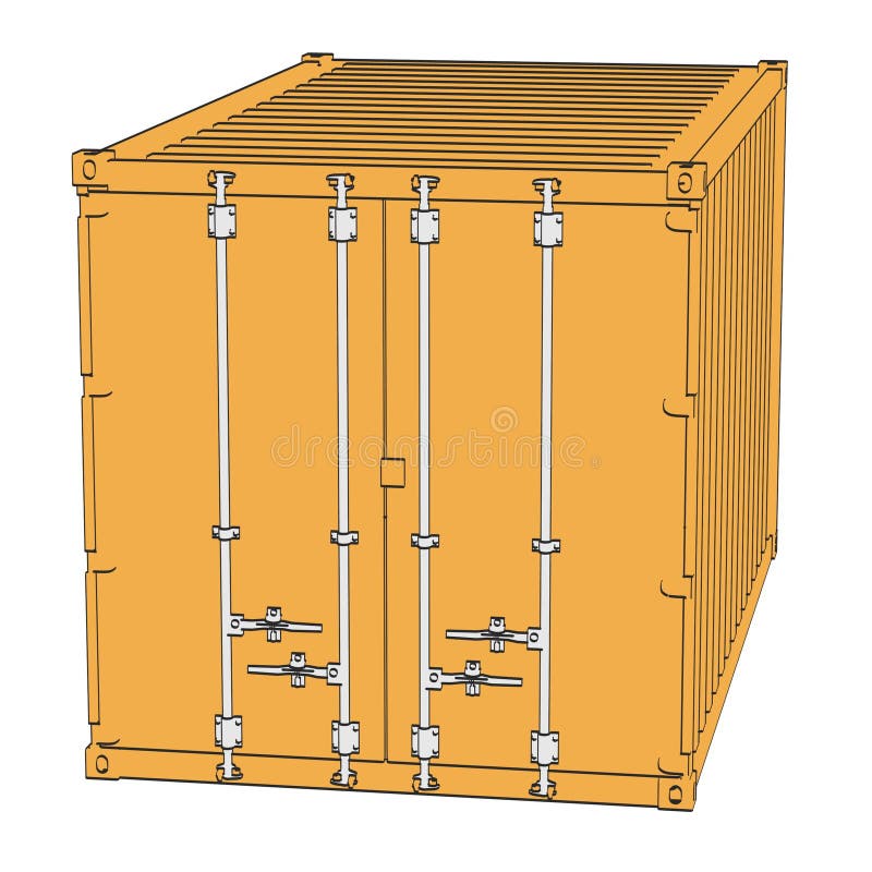 Cartoon man with crate stock illustration. Illustration of illustration ...