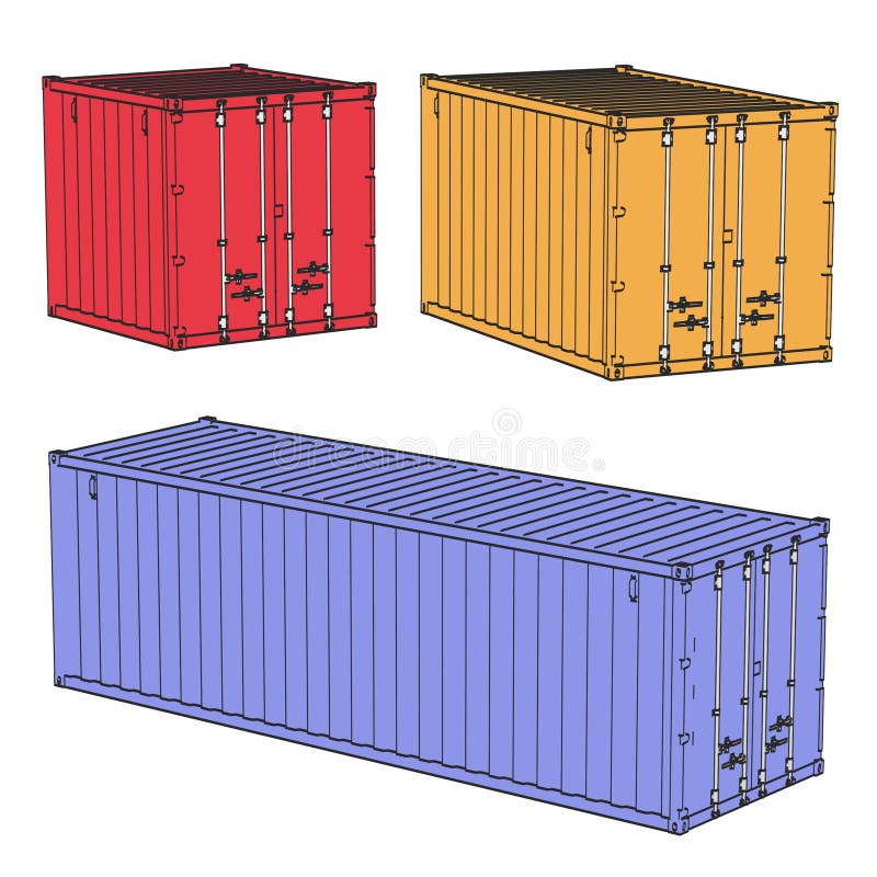 Cargo containers stock illustration. Illustration of used - 70436309