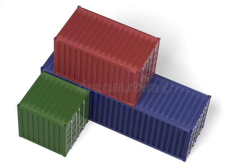 Cargo containers stock illustration. Illustration of rendering - 70551640