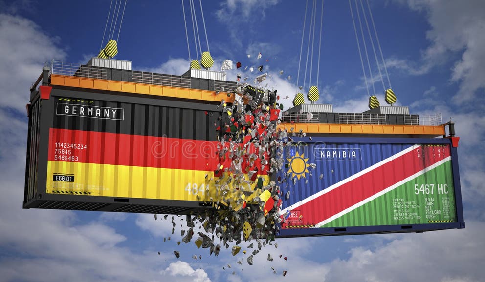 Cargo Containers with Flags of Germany and Namibia Stock Illustration ...
