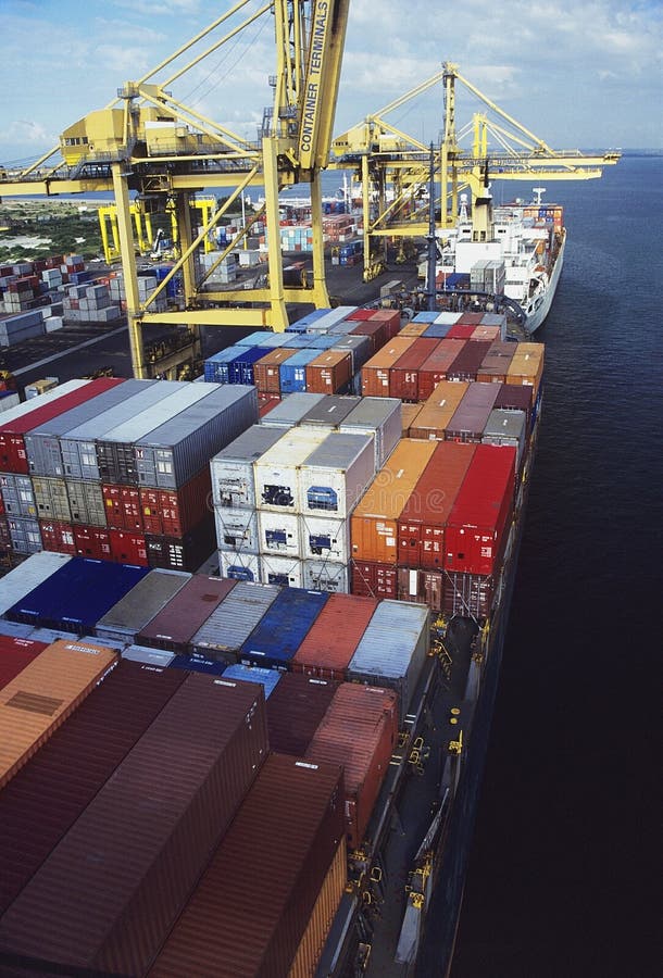 Cargo Containers at Freight Terminal Editorial Image - Image of heavy ...