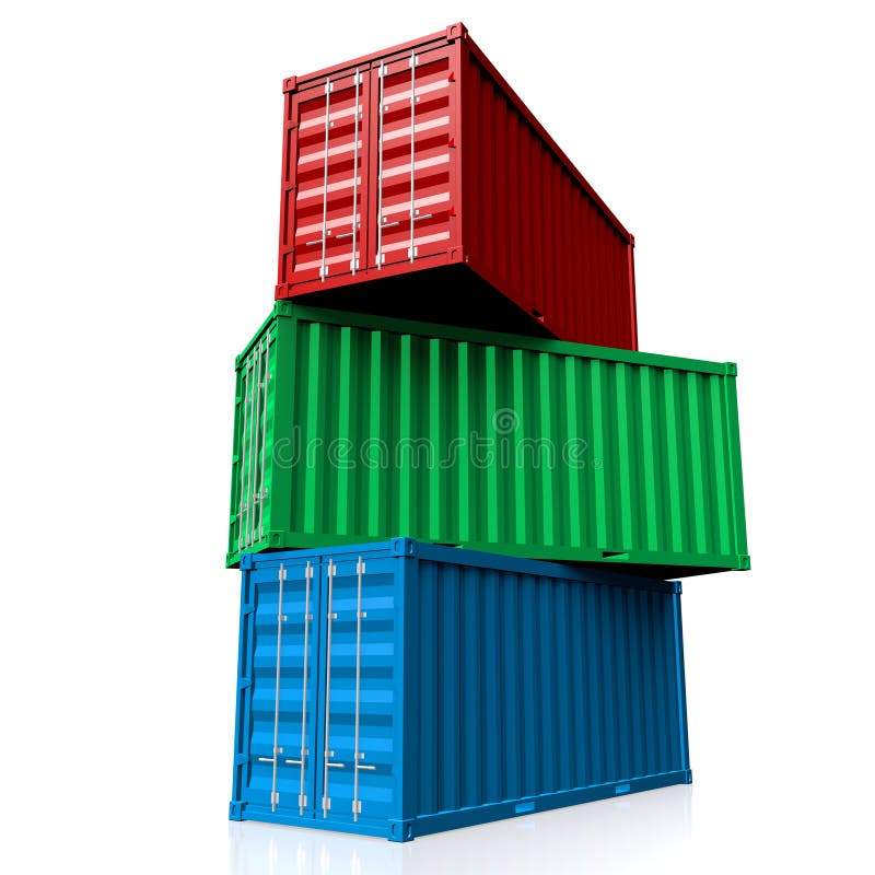 Stacked Shipping Container stock illustration. Illustration of goods ...
