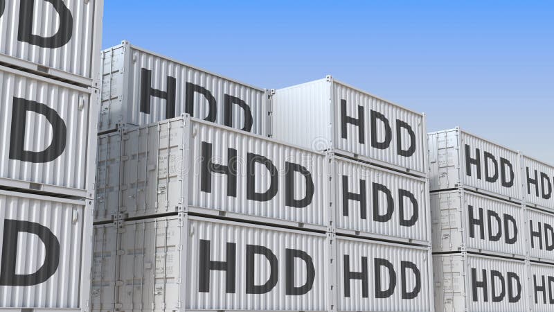 Cargo Containers with HDDs. Loopable 3D Animation Stock Video - Video ...