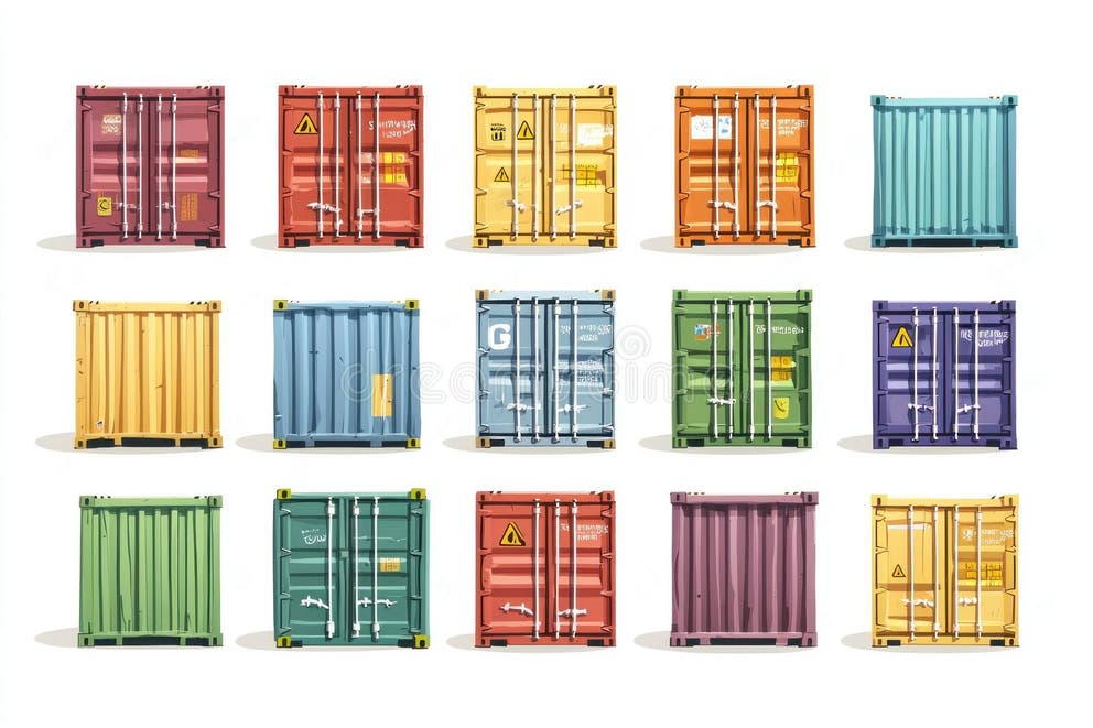 Cargo Containers Blank Mockup with Logo and Copy Space Isolated on ...