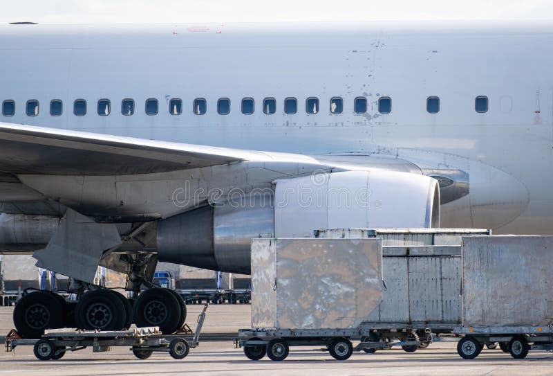 Aircraft cargo containers stock image. Image of container - 169528147