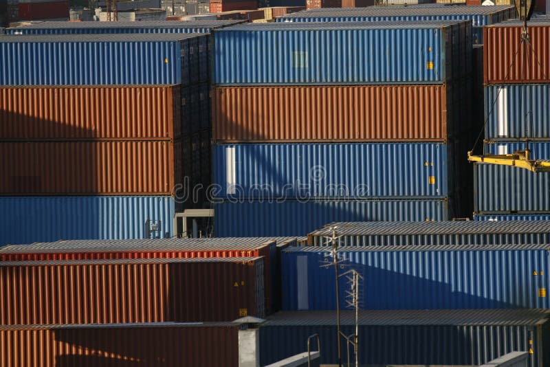 Cargo containers in port stock image. Image of industry - 11811645