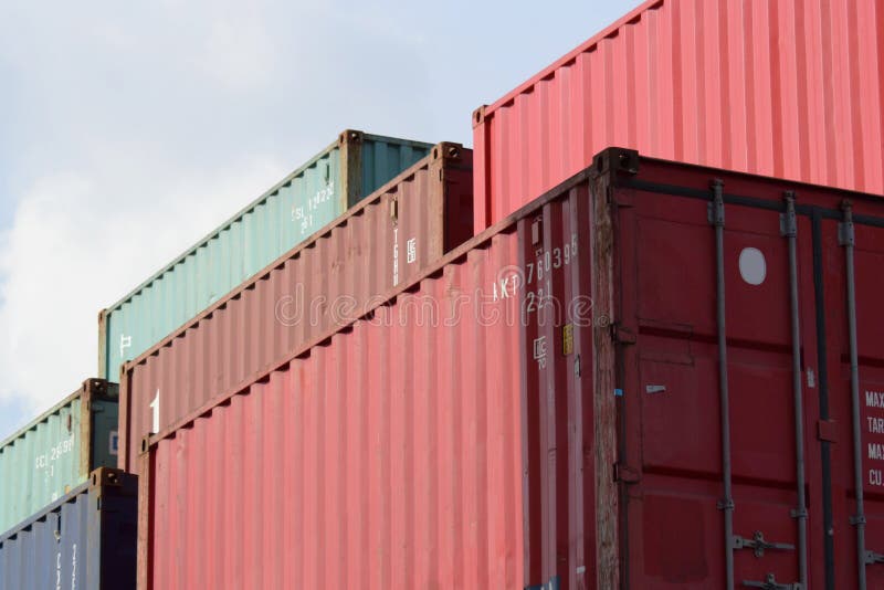Cargo containers stock image. Image of docks, colorful - 67674257