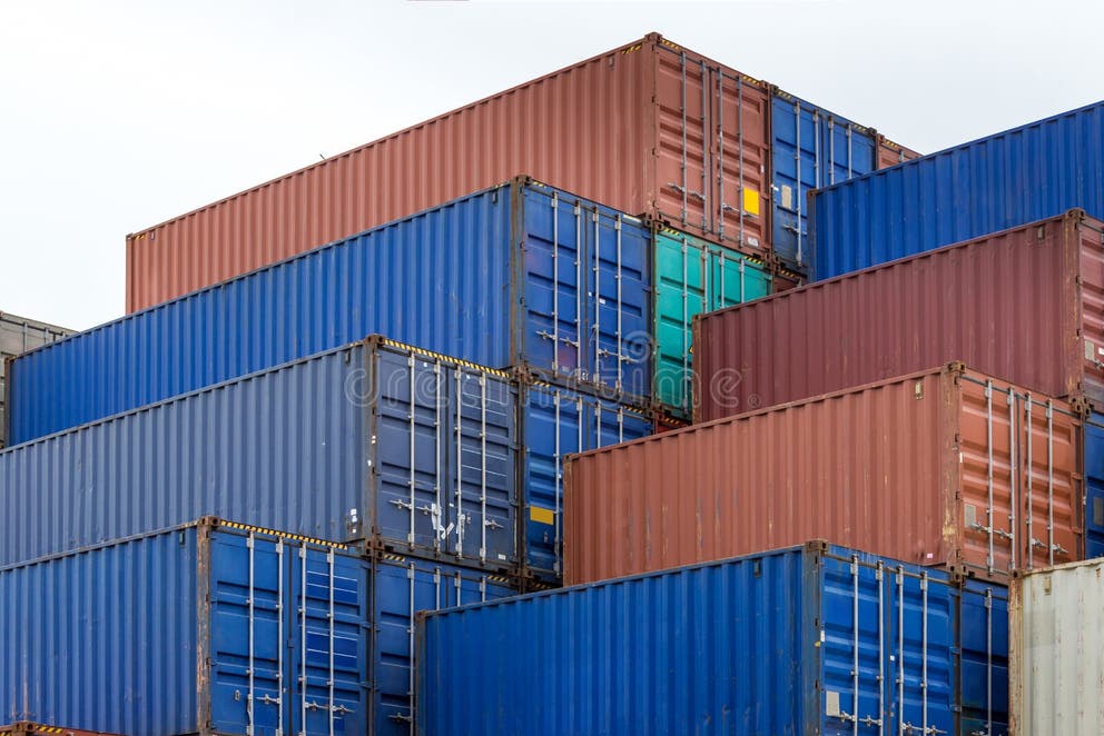 Cargo Containers Stack stock image. Image of import, nautical - 90678439