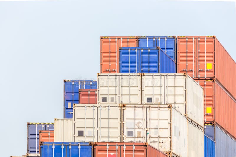 Cargo Containers Stack stock image. Image of cargo, transport - 91556361
