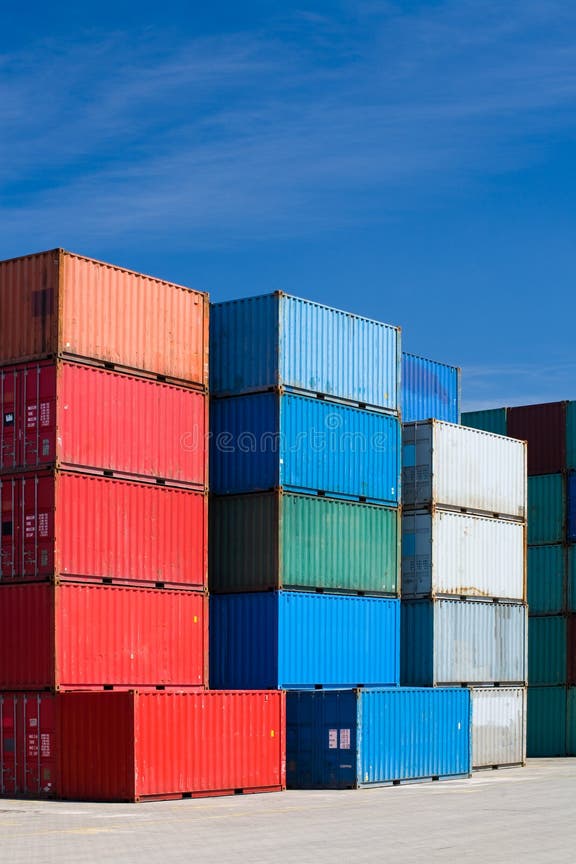 Cargo Containers at Terminal Stock Image - Image of terminal, vibrant ...