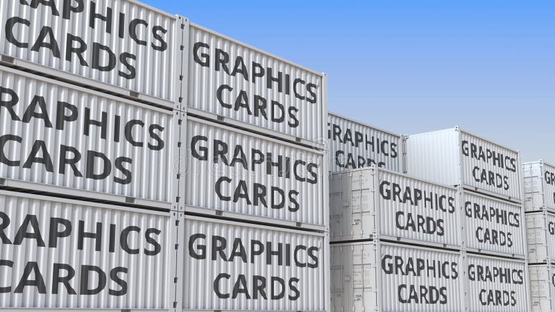 Cargo Containers with Graphics Cards. 3D Rendering Stock Illustration ...