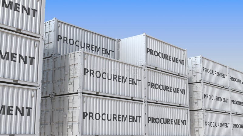 Containers with PROCUREMENT Text, Loopable 3D Animation Stock Video ...