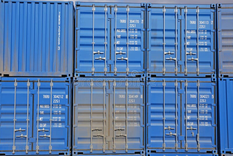 Cargo containers stock image. Image of stack, metal, rectangular - 52447687