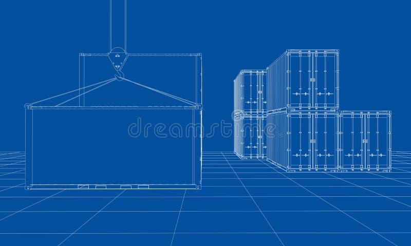 Containers Blueprint Stock Illustrations – 259 Containers Blueprint ...