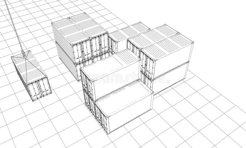 Containers Blueprint Stock Illustrations – 259 Containers Blueprint ...