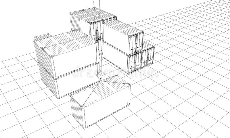 Containers Blueprint Stock Illustrations – 259 Containers Blueprint ...