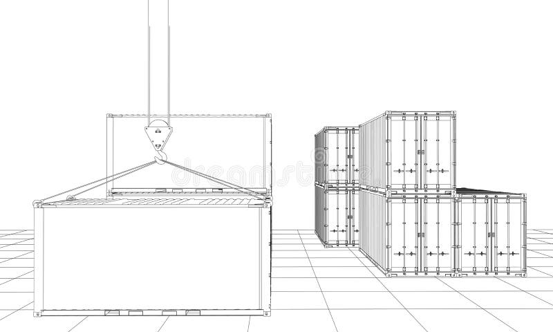 Containers Blueprint Stock Illustrations – 259 Containers Blueprint ...